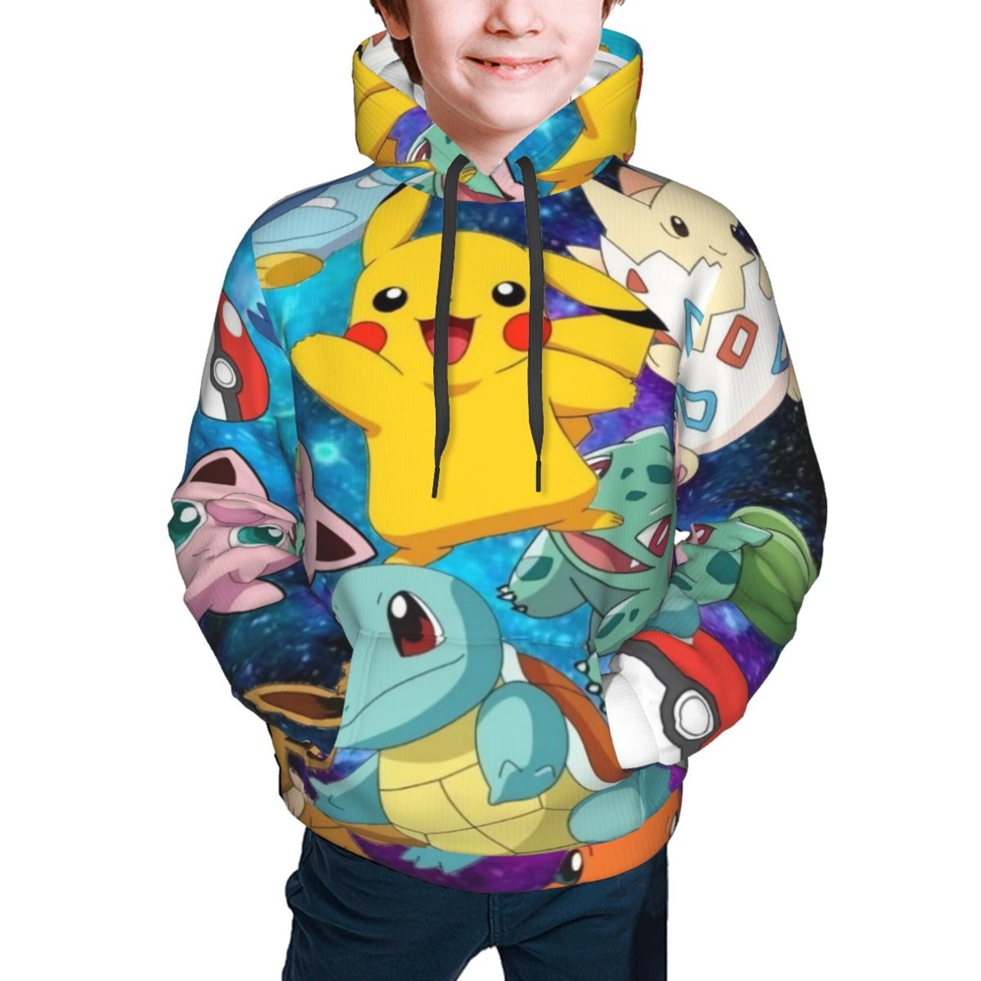 Boys Hoodies,Unisex Boys Girls Hoodies,Pokemon Friends Evolve Pikachu ...