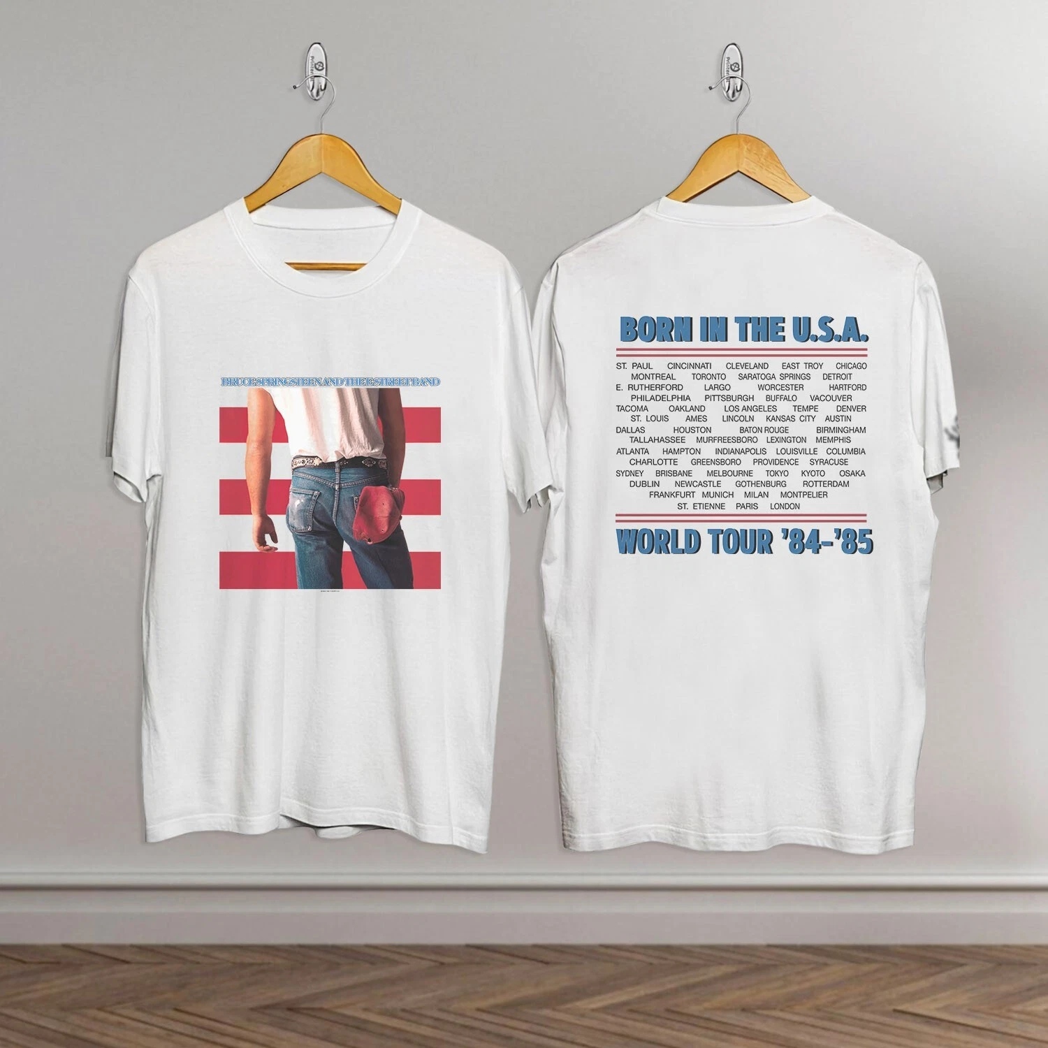 Unisex Bruce Springsteen 1984 Tour T-Shirt, Vintage Style Cotton Tee ...