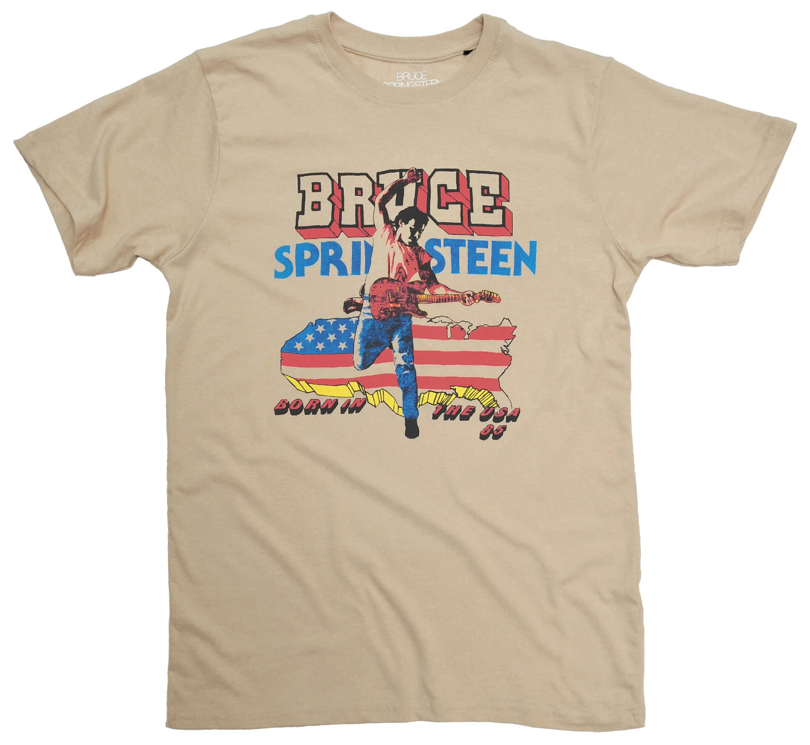 Unisex Bruce Springsteen Born In The USA '85 Sand T-Shirt, Concert Tee ...