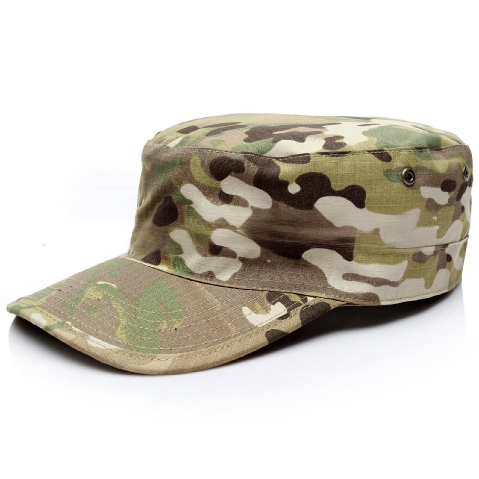 Unisex Camouflage Flat Top Hat Lightweight Polyester For Cycling Hiking ...