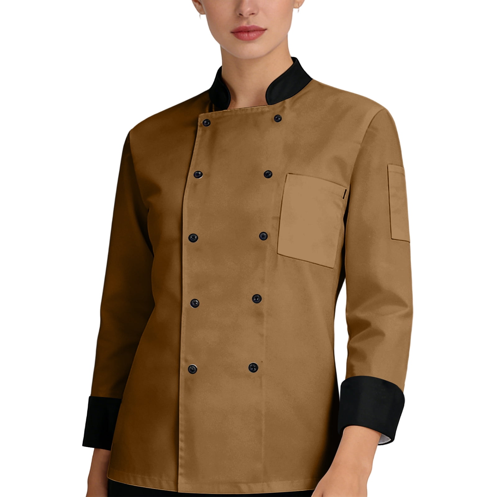 Unisex Chef Coat Long Sleeve Chef Jacket Costume for Men Women Kitchen ...