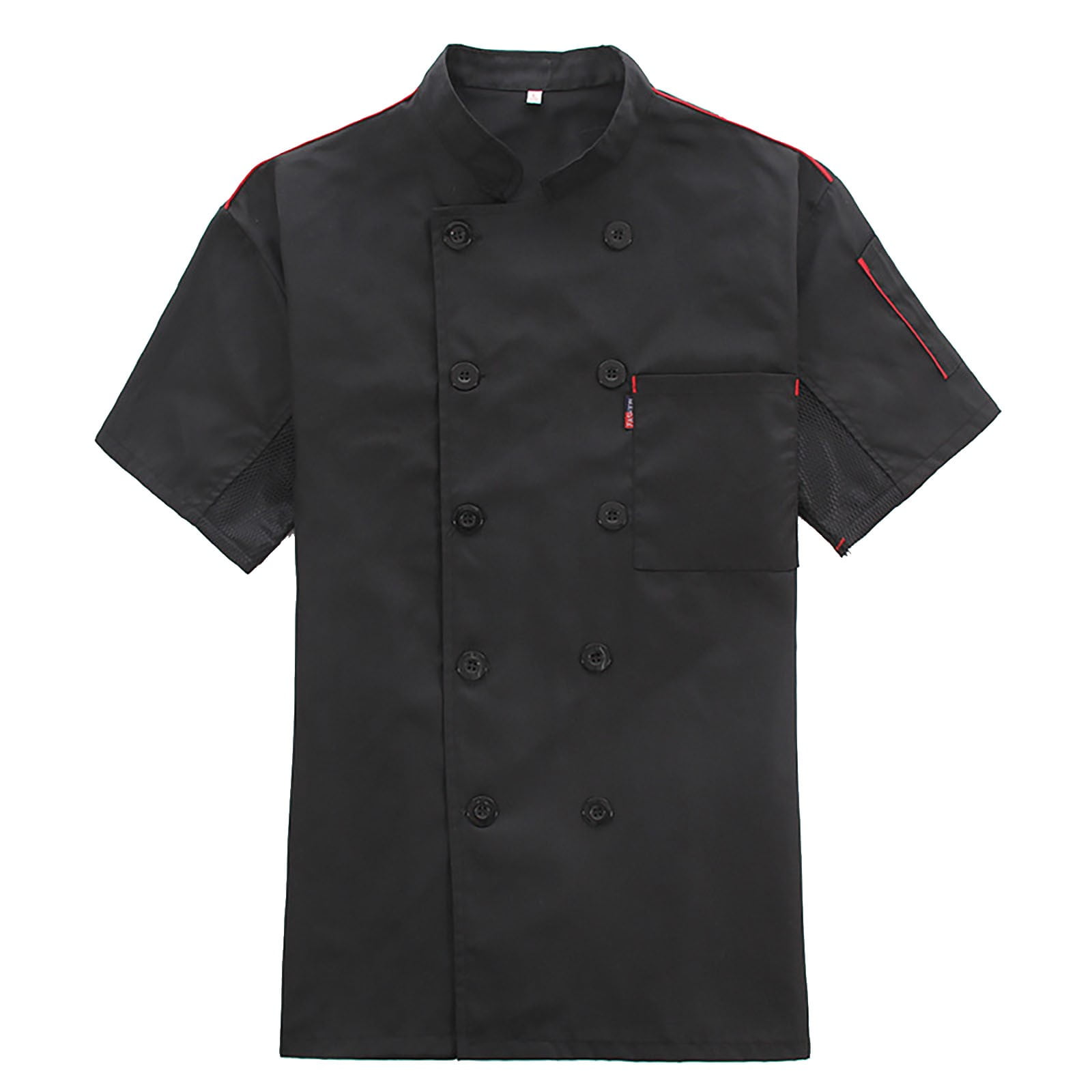 Unisex Chef Coat Short Sleeve Chef Jacket Double Breathable Stand ...