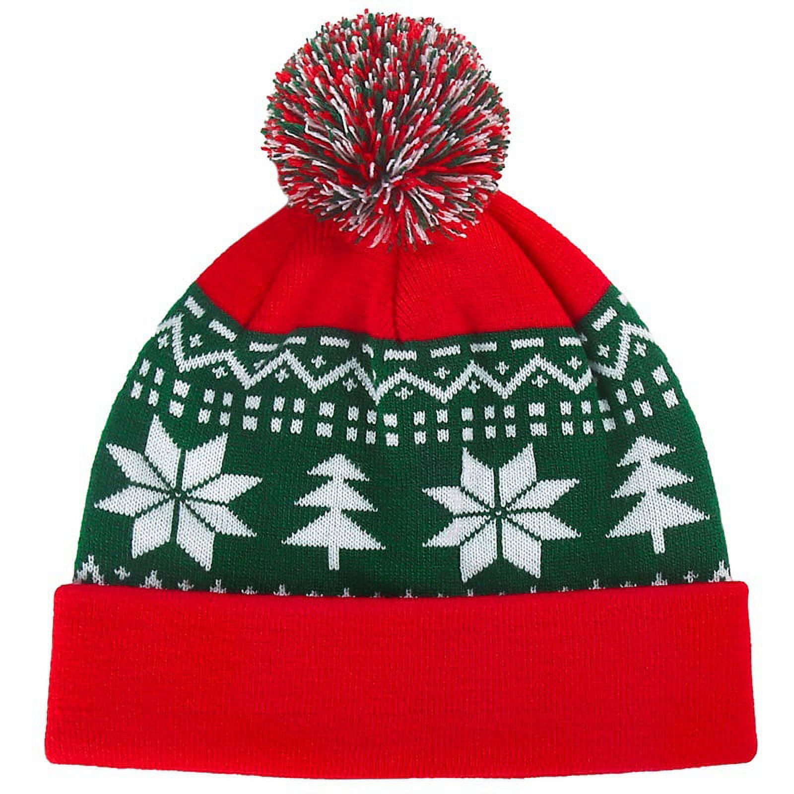 Unisex Christmas Hat Winter Knitted Beanie Holiday Hat Warm Snow Ski ...