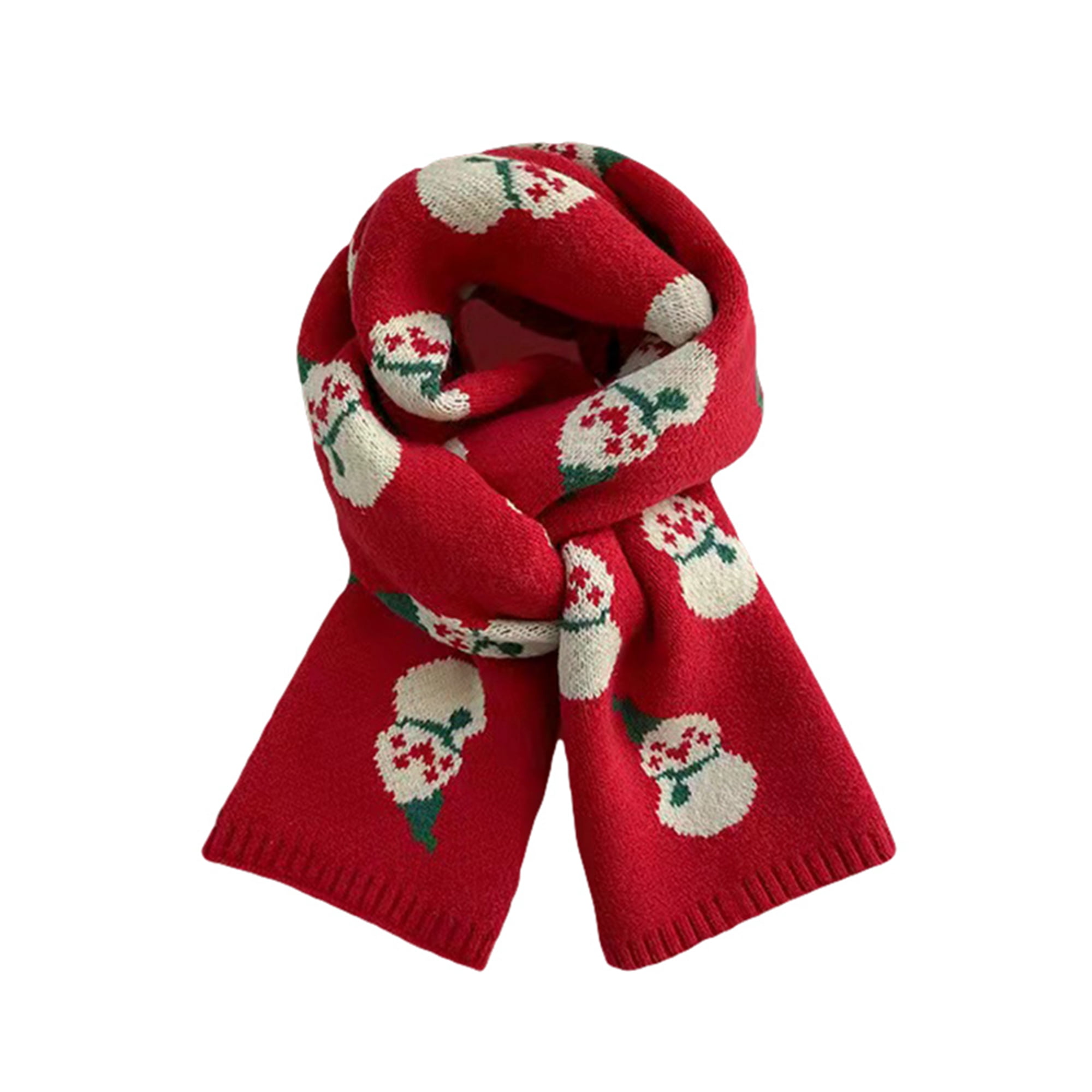 Unisex Christmas Winter Cartoon Pattern Knit Warm Soft Scarf for Daily ...
