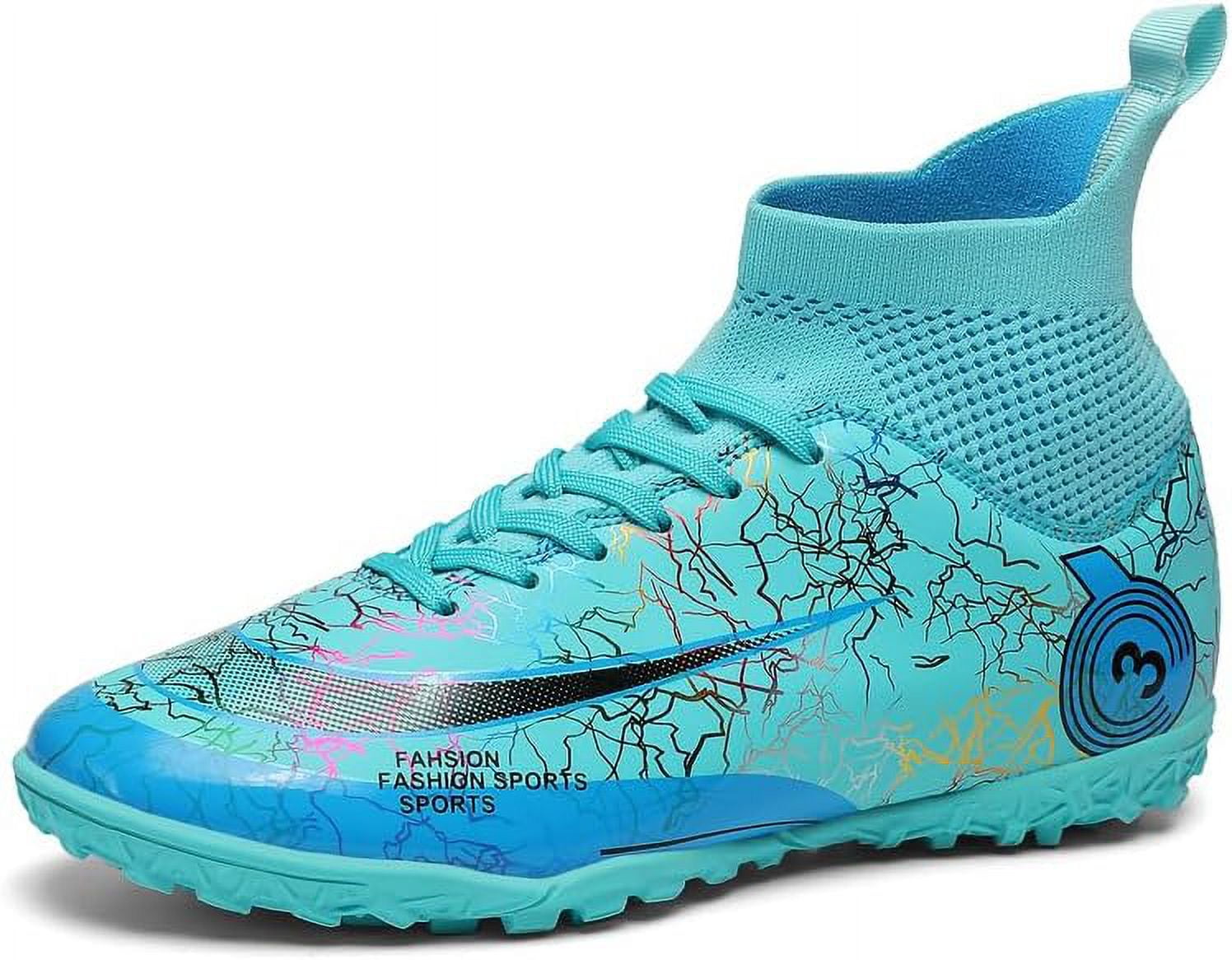 Unisex-Cleats Soccer Shoes for Big Boy Fg/Ag High-top Spikes Football ...