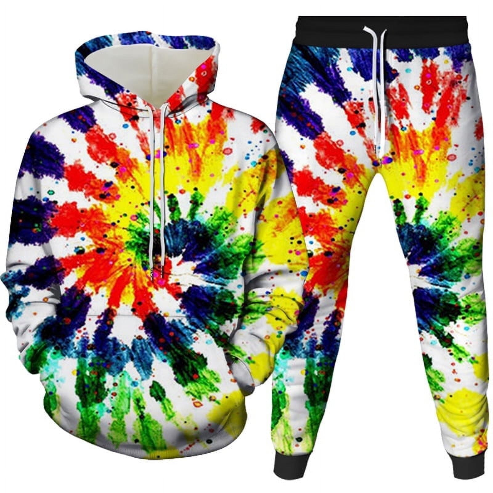 Unisex Colorful 3D Digita Printed Hoodies and Sweatpants for Men Women ...