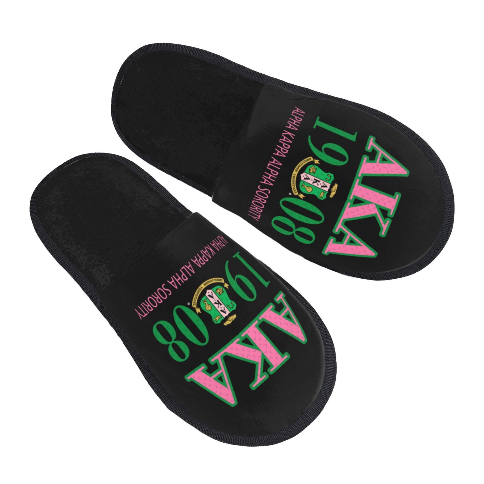 Unisex Cozy Alpha Kappa Alpha Furry Slippers Indoor Plush Shoes Warm ...