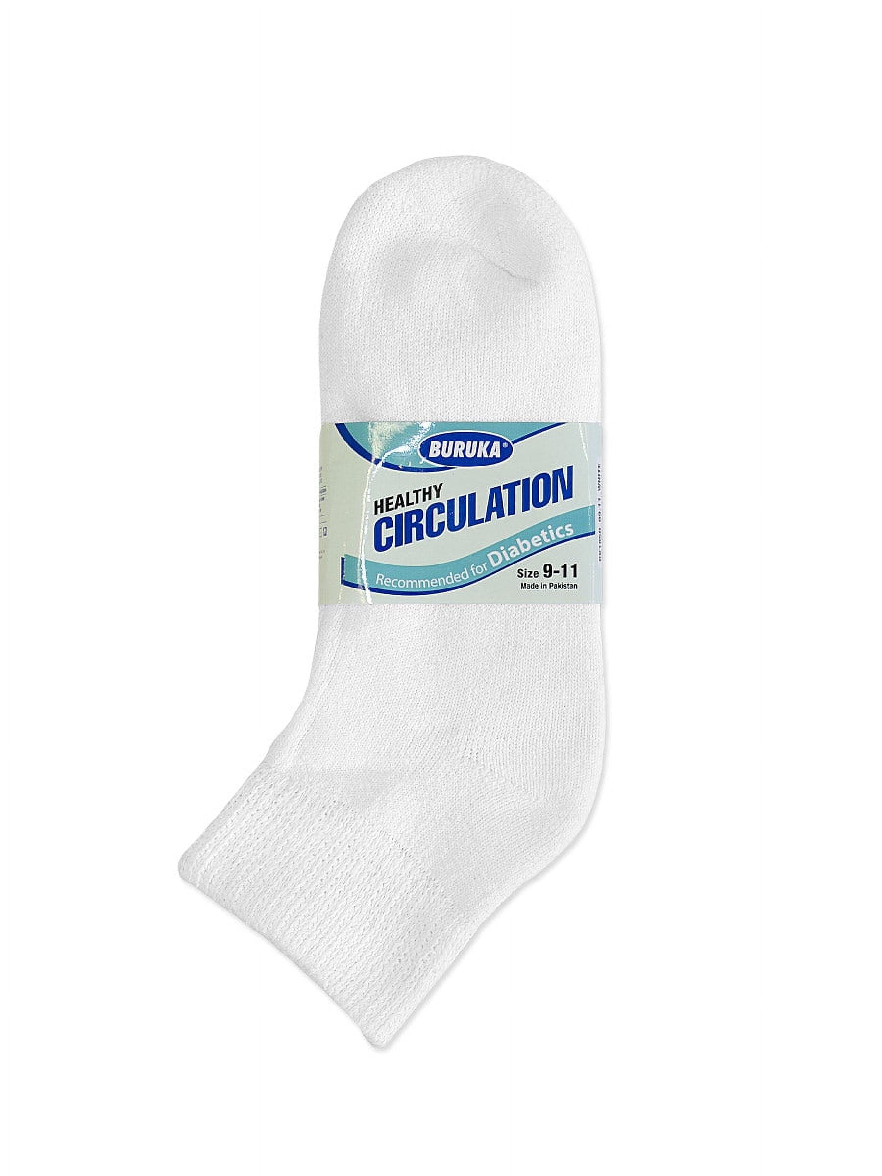 Unisex Diabetic Crew Circulatory Non-Elastic Ankle Length Quarter Socks ...