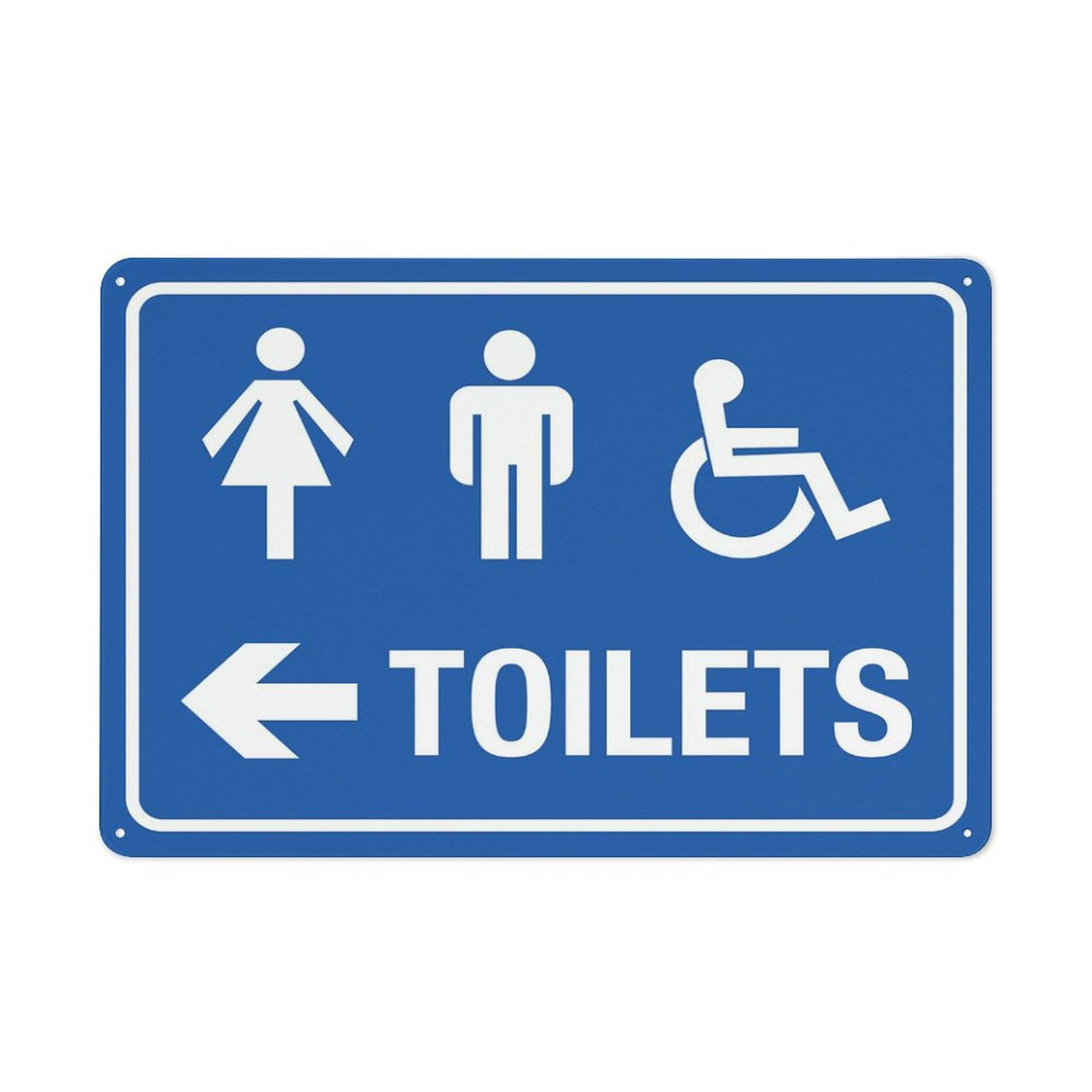 Unisex Disabled Toilet Arrow Left Sign Outdoor Metal Sign - 12 X 8 ...