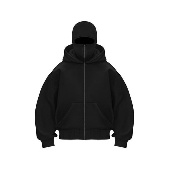 Unisex Double-Layer Zip-Up Hoodie Jacket, Oversized Streetwear Hooded ...