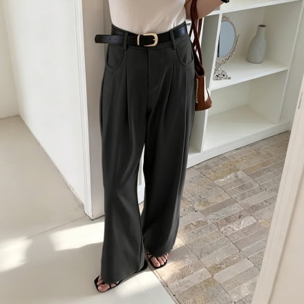 Unisex Dress Pants Double Pleated Design Comfort Commute Relaxed ...