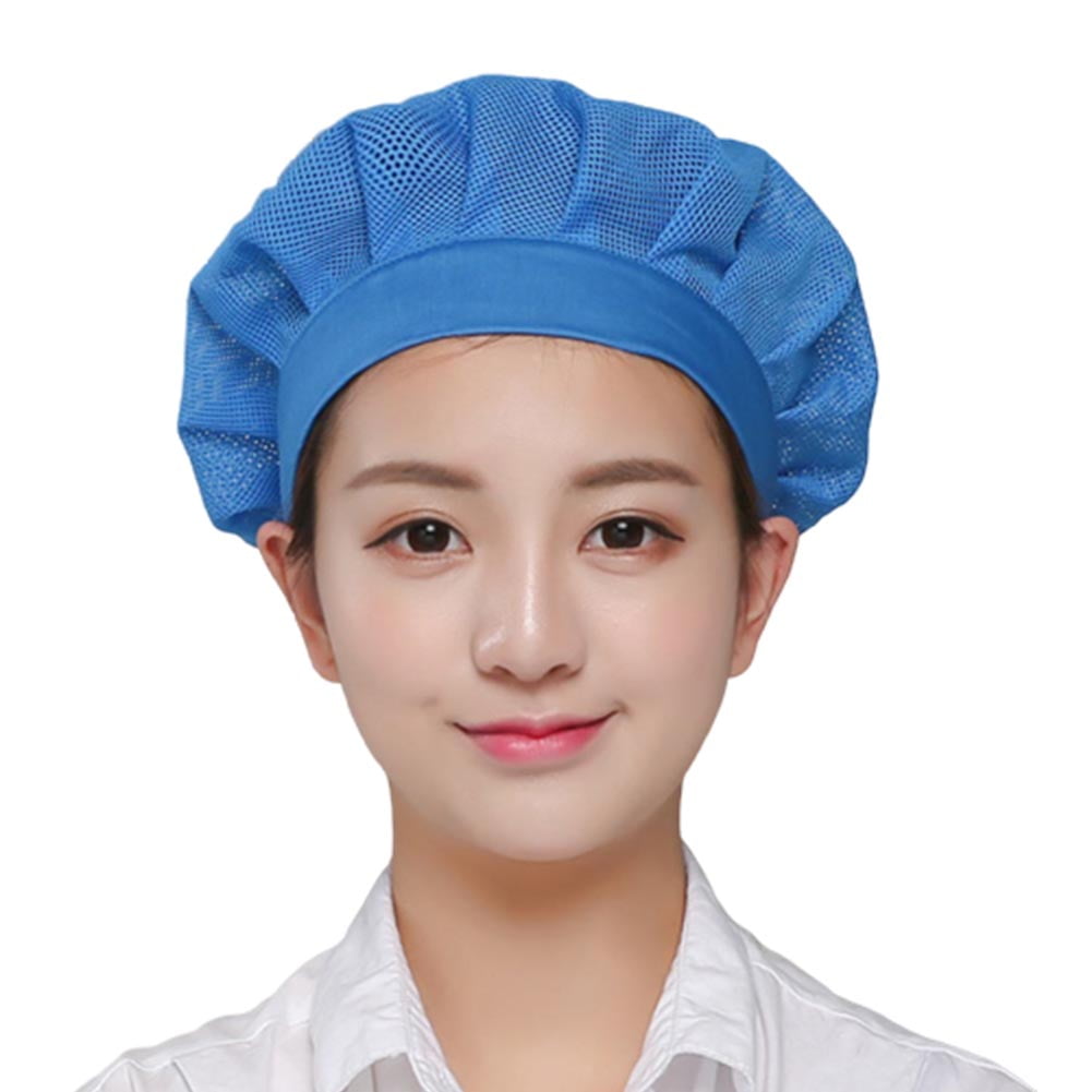 Unisex Elastic Chef Hat Kitchen Cooking Chef Cap Mesh Food Service Hair ...