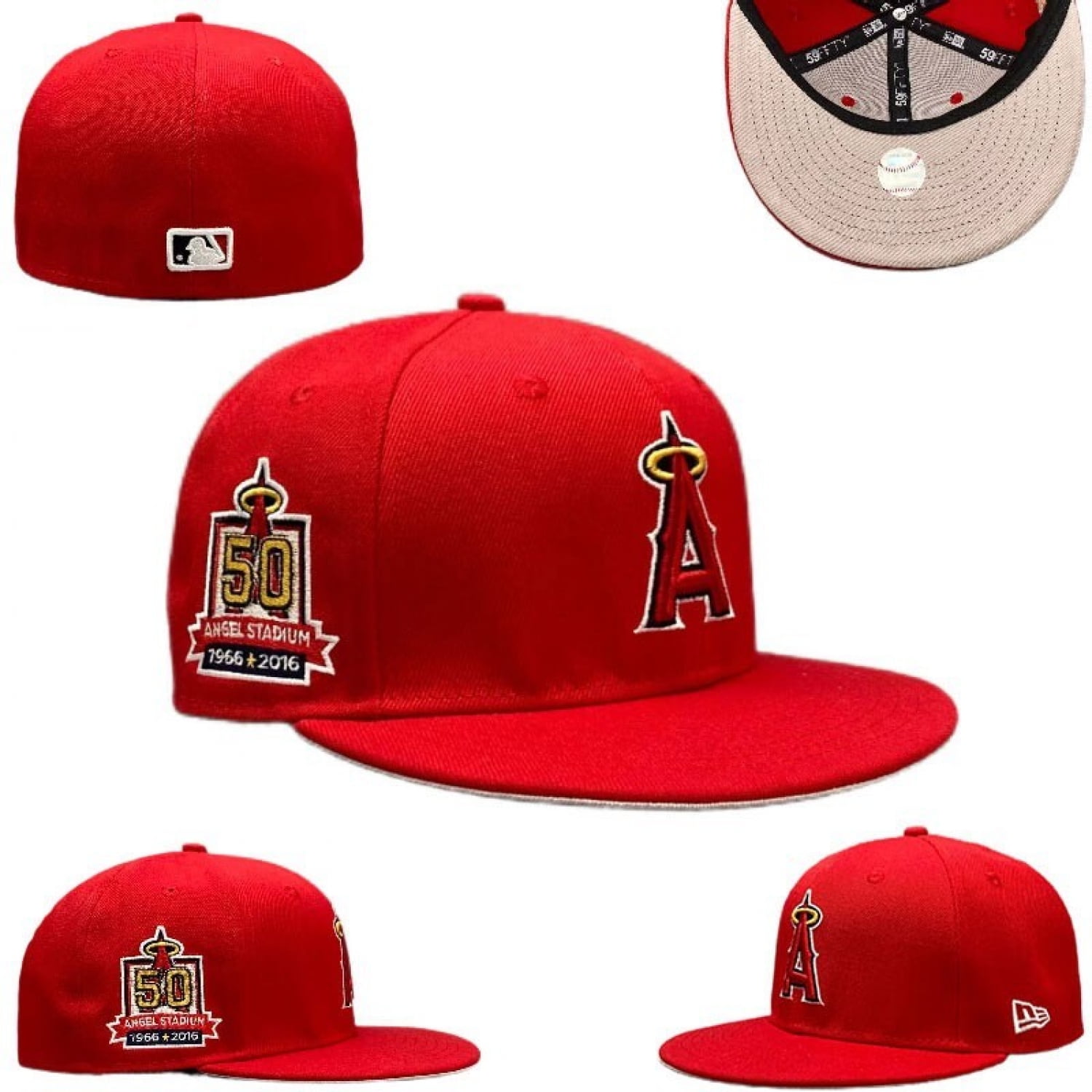 Unisex Era LA Los Angeles An gels Baseball Cap Flat Brim 5950 Three ...