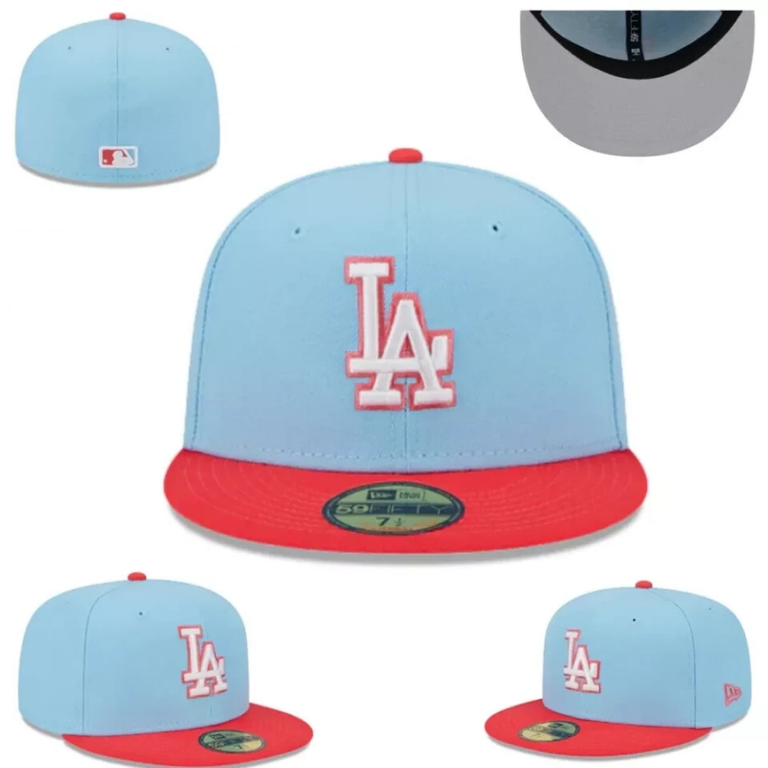 Unisex Era LA Los Angeles Dodger s Baseball Cap Flat Brim 5950 Three ...