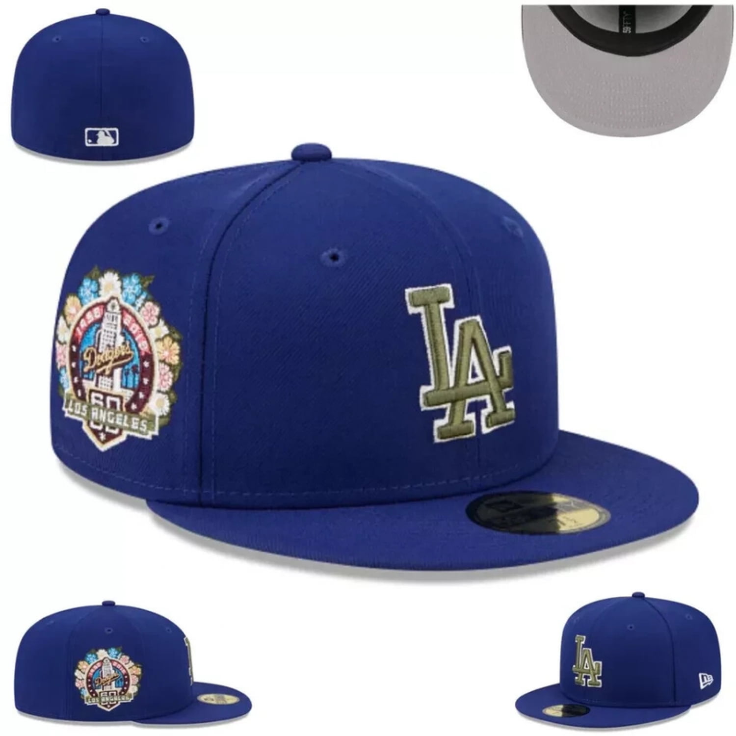 Unisex Era LA Los Angeles Dodger s Baseball Cap Flat Brim 5950 Three ...