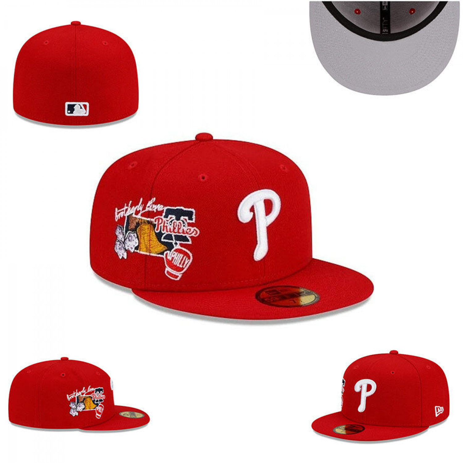 Unisex Era Philadelphia Phil lies Baseball Cap Flat Brim 5950 Contoured ...
