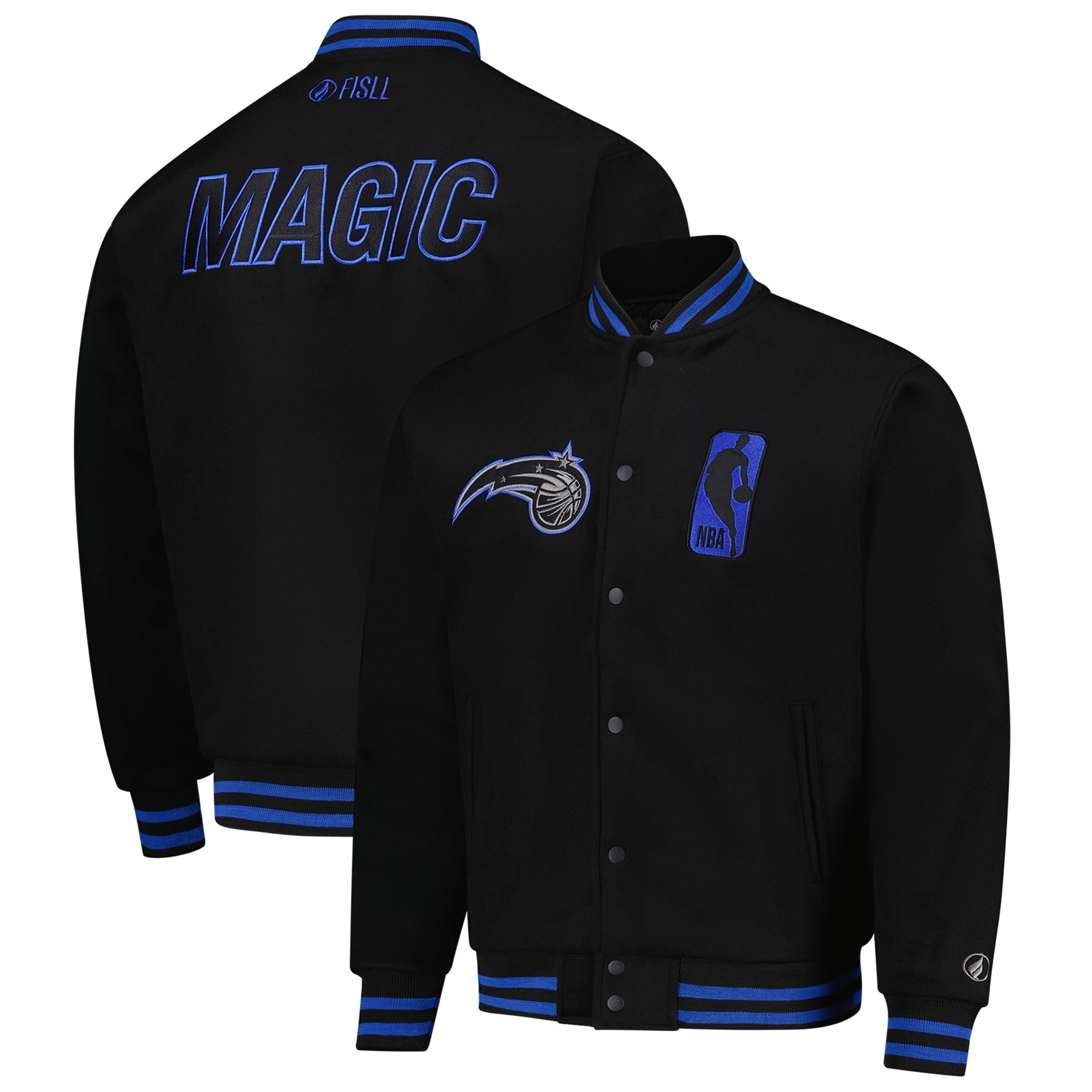 Unisex FISLL Black Orlando Magic Logoman Shadow Collection Full-Snap ...