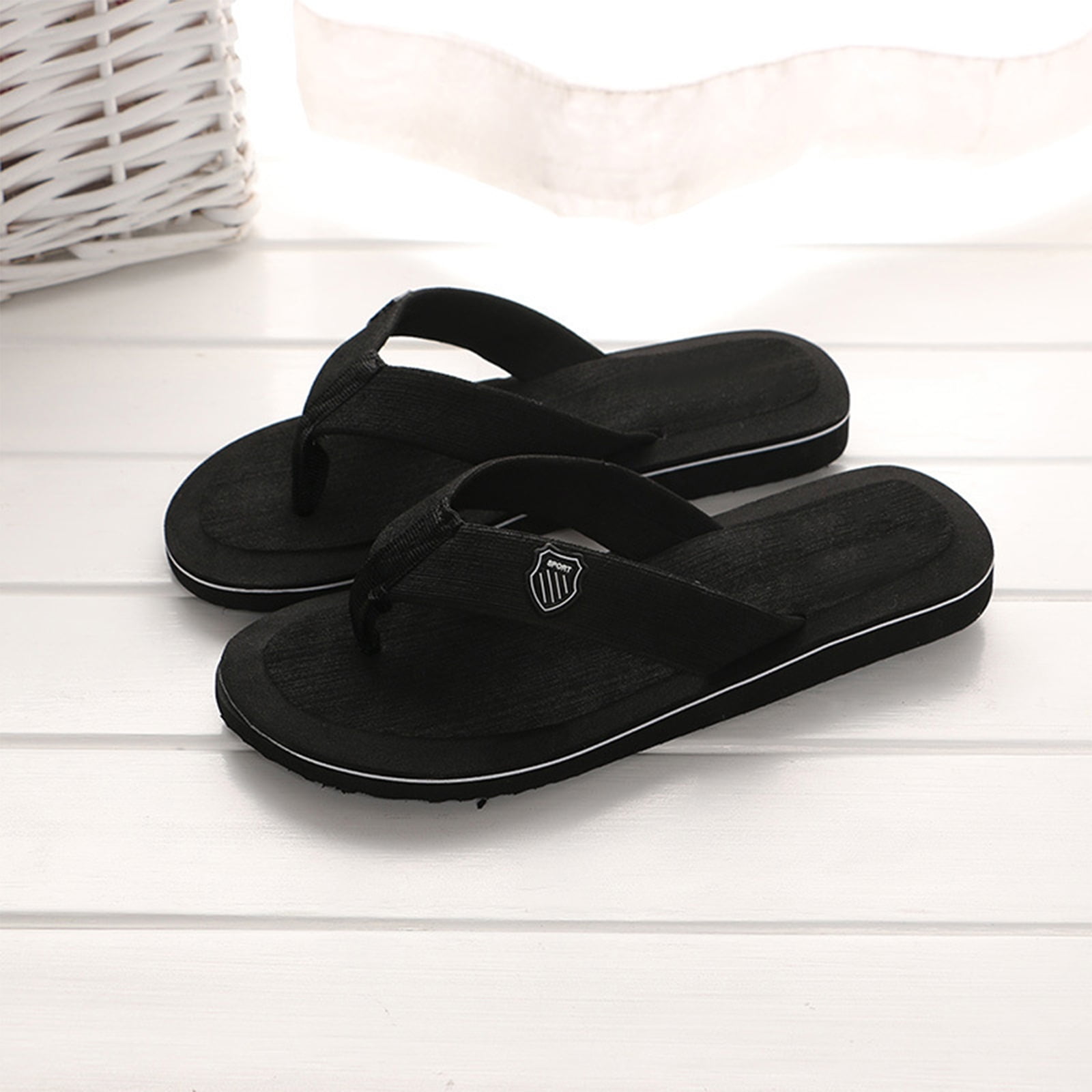 Unisex Flip Flops Summer Beach Sliders Thong Sandals Comfortable Arch ...