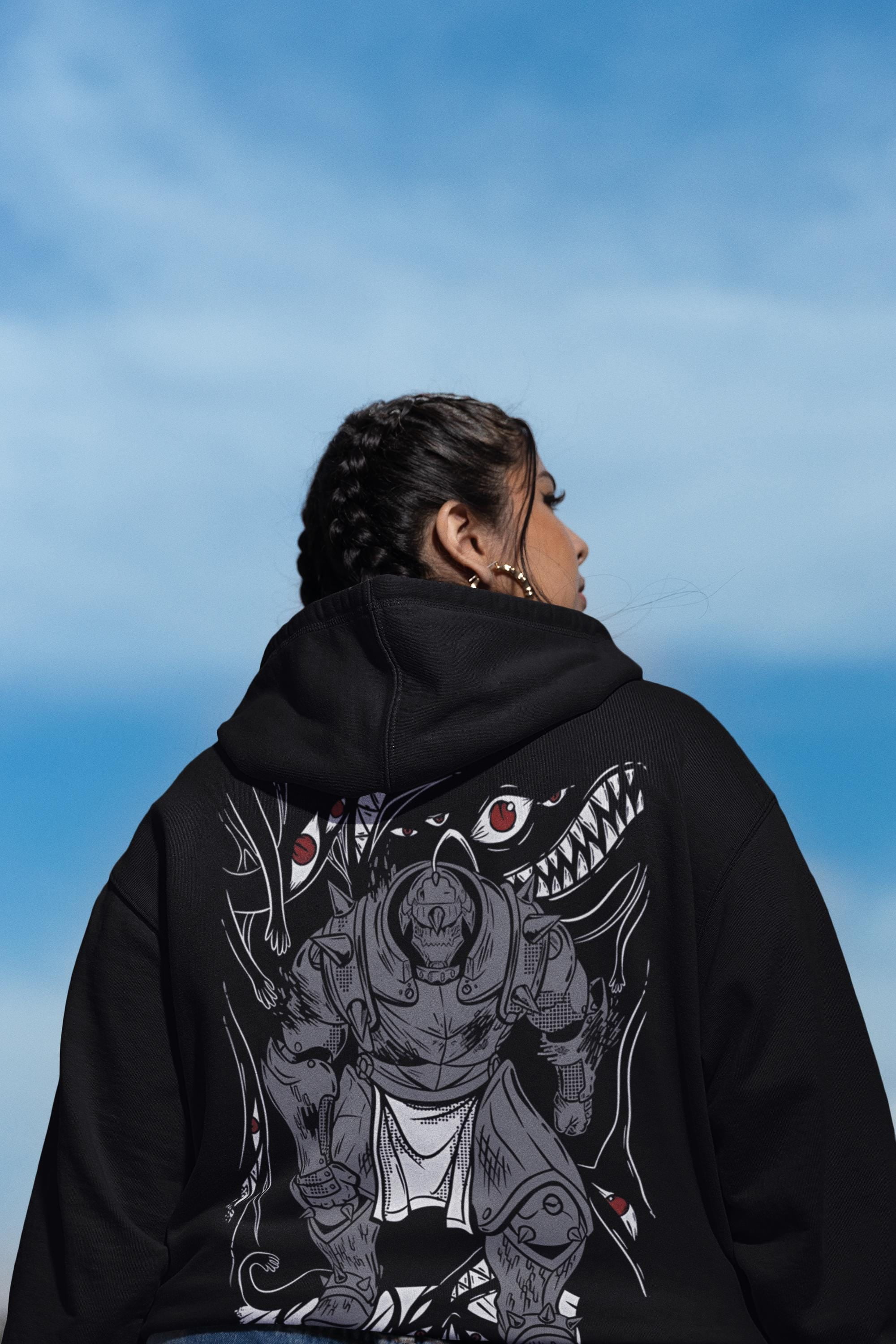 Unisex, Fullmetal Anime Back Hoodie, Gate of Alchemy Alphonse Elric ...