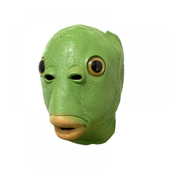 Unisex Funny Headgear Anime Halloween Horror Funny Fish Headgear Green ...