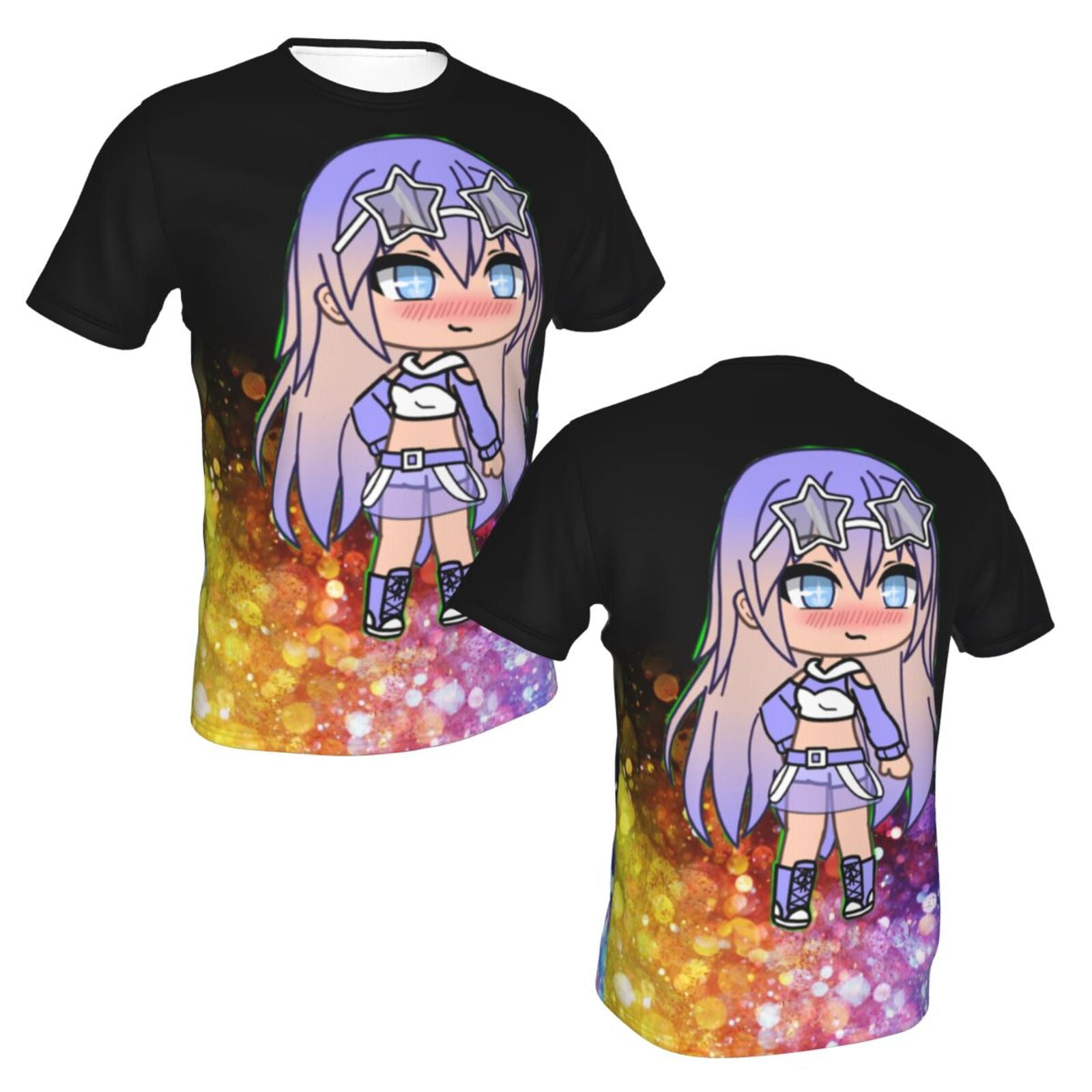 Unisex Galaxy Gacha Life T Shirts 3D Printed Short Sleeve Shirts Casual ...