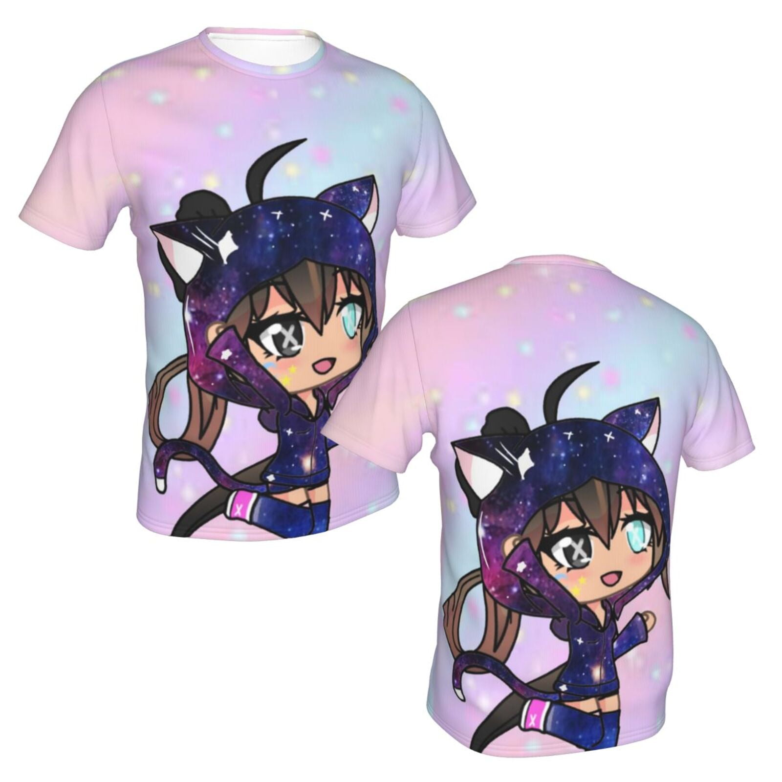 Unisex Galaxy Gacha Life T Shirts 3D Printed Short Sleeve Shirts Casual ...