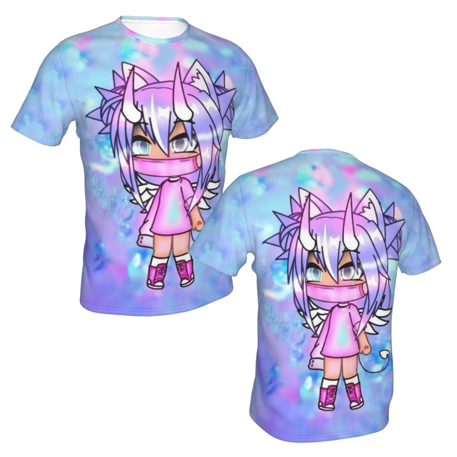 Unisex Galaxy Gacha Life T Shirts 3D Printed Short Sleeve Shirts Casual ...