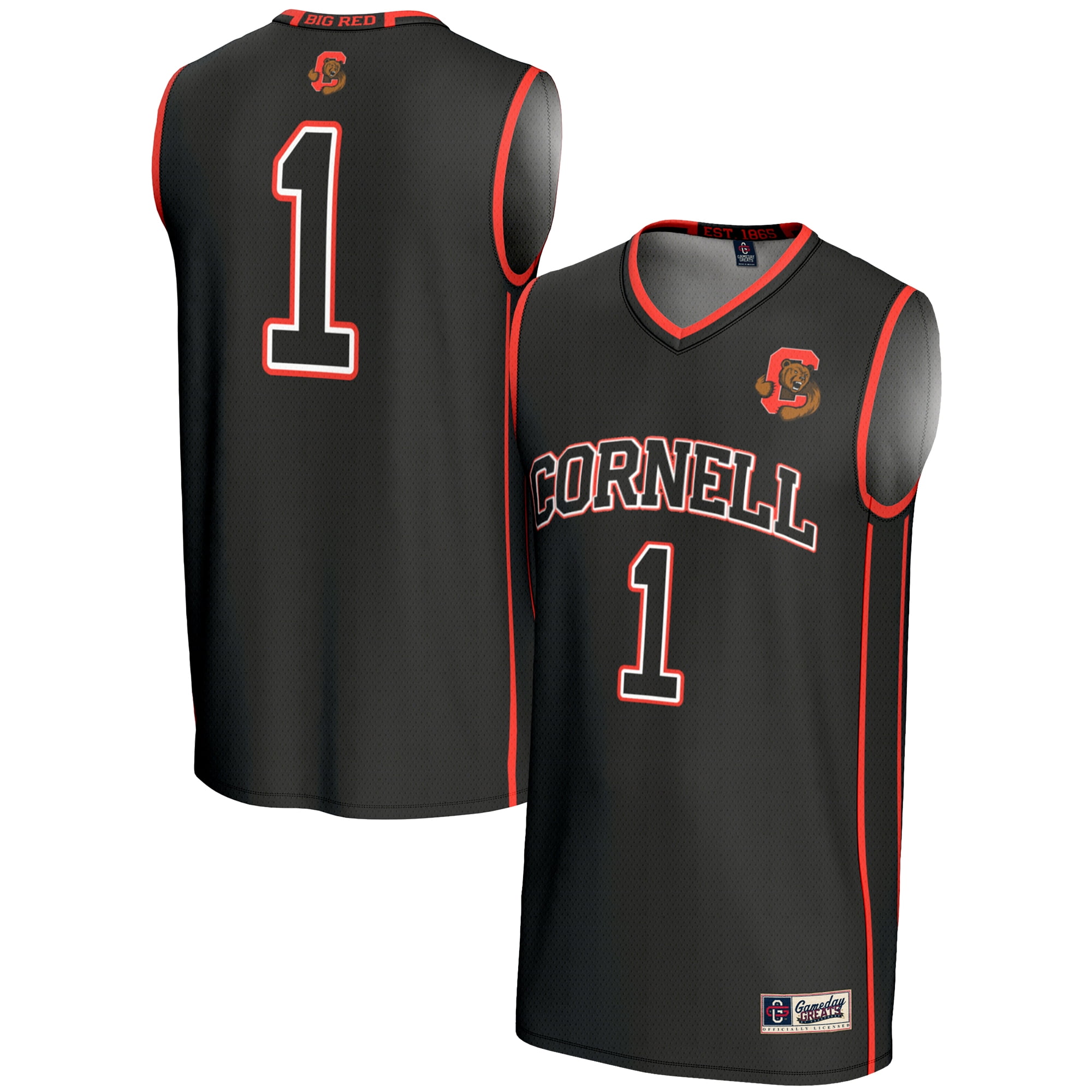 Unisex GameDay Greats #1 Black Cornell Big Red Lightweight Basketball ...