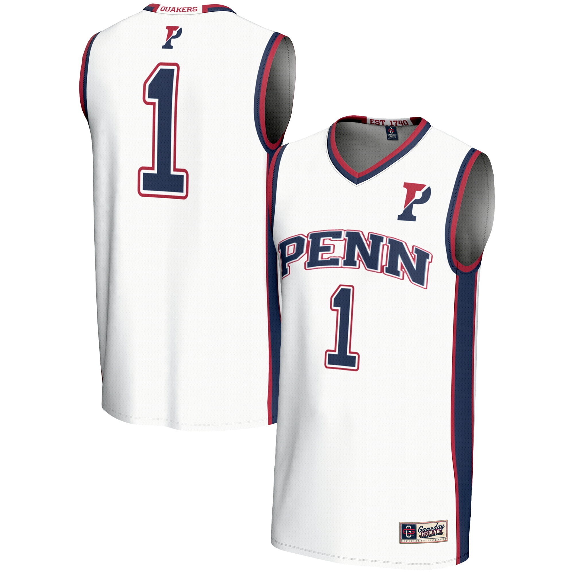 Unisex GameDay Greats #1 White Pennsylvania Quakers Lightweight ...