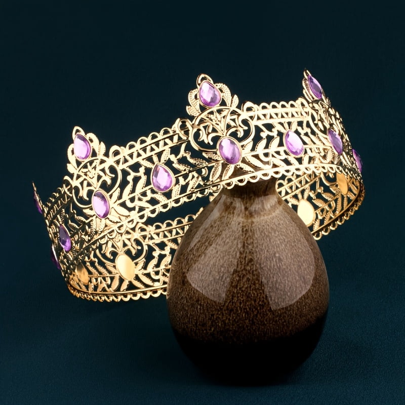Unisex Golden King Crown Adult Birthday Headpiece, Vintage Baroque ...