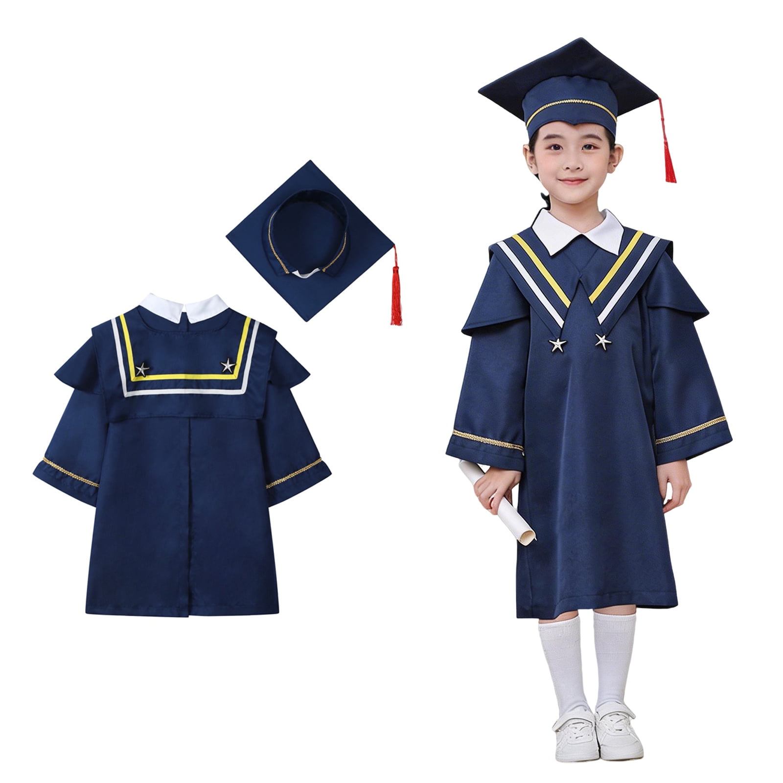 Unisex Grad Gowns Primary School Graduation Cap and Gown Set with ...