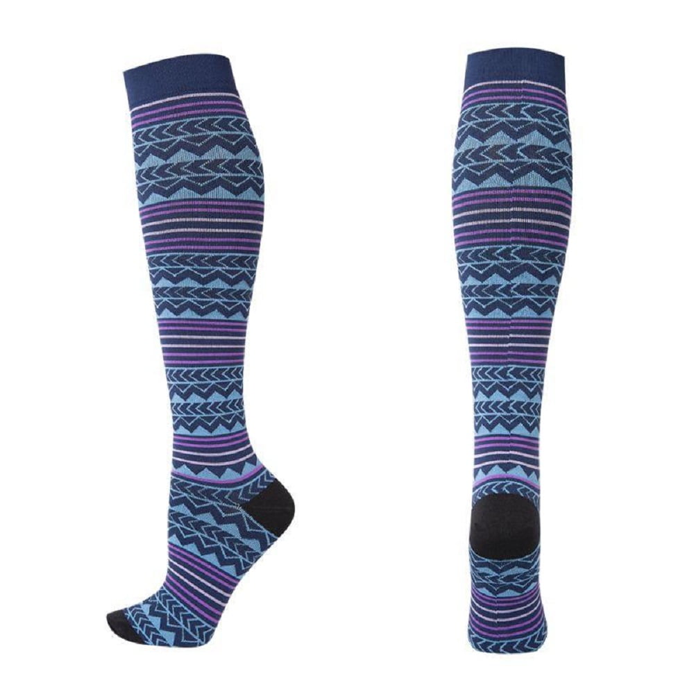 Unisex Graduated Colorful Patterned Compression Knee High Socks for Men ...