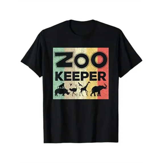 Unisex Graphic T-Shirt African Savanna Wildlife Zoo Keeper Print 100% ...