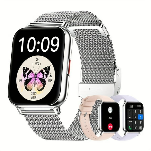 Unisex HD Full Touchscreen Smartwatch, Make & Receive Calls, Fitness ...