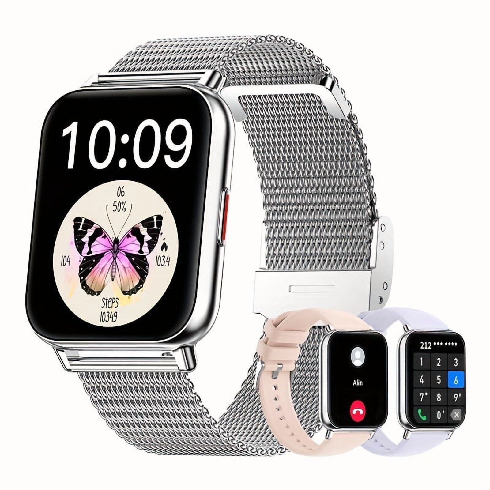 Unisex HD Full Touchscreen Smartwatch, Make & Receive Calls, Fitness ...