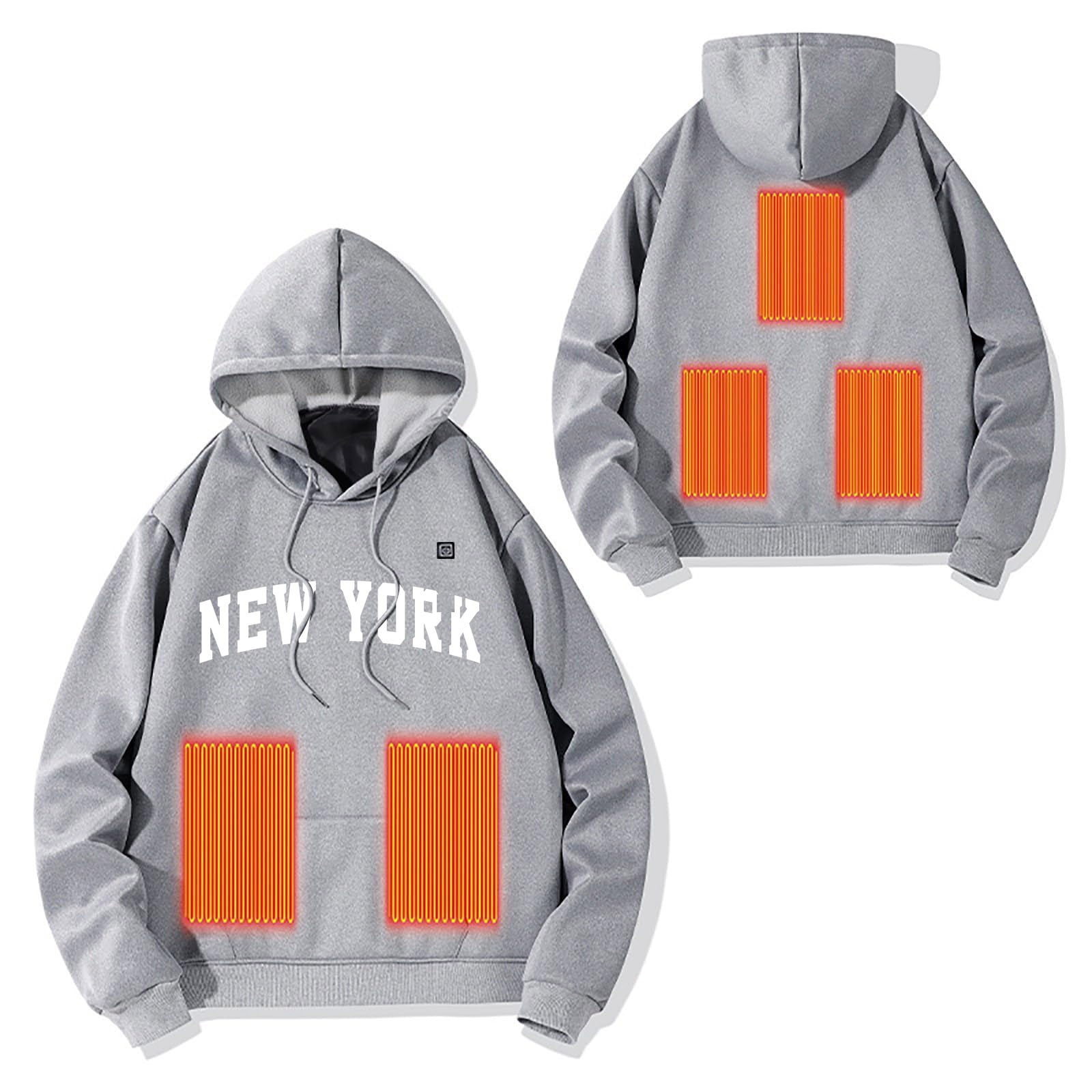 Unisex Heated Hoodie Usb Constant Temperature Warm 5 Heat Zones Fast ...