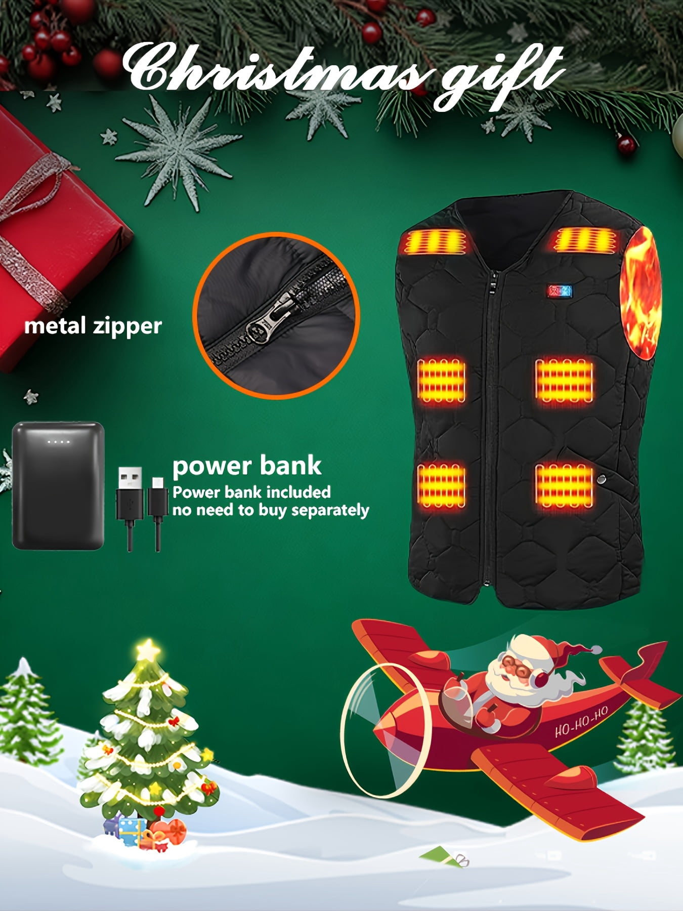 Unisex Heating Vest, Heating Jacket with Battery Pack, Electric Heating ...