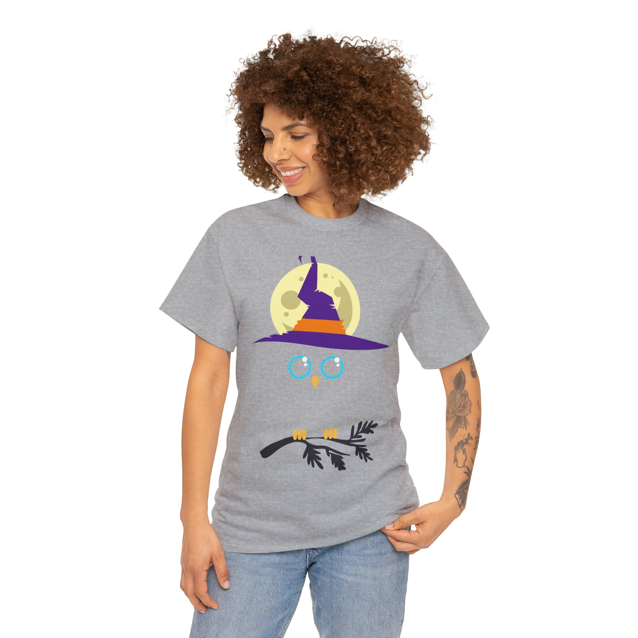 Unisex Heavy Cotton Streetwear Halloween T-shirt Wizard Of Owls ...