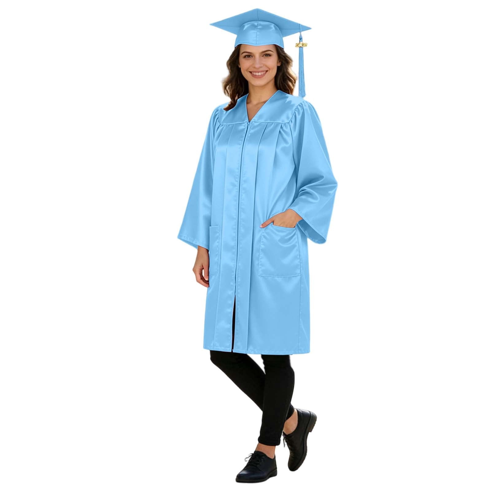 Unisex High School Graduation Gown Bachelor Gown Cap and Gown Set for ...