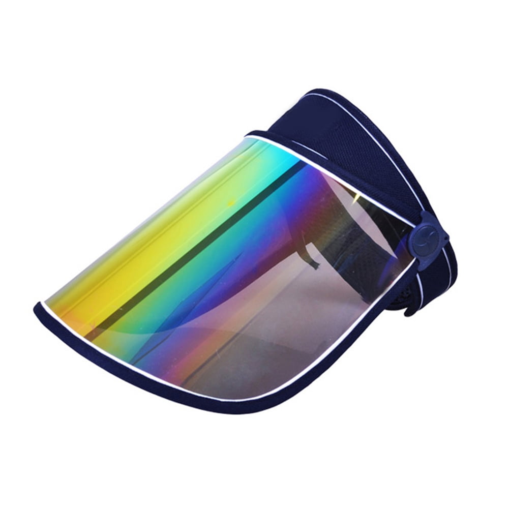 Unisex Hologram Sun Visors Hat UV Protective Hat Cap Wide Brim Thicker Sunhat Unisex Iridescent ...