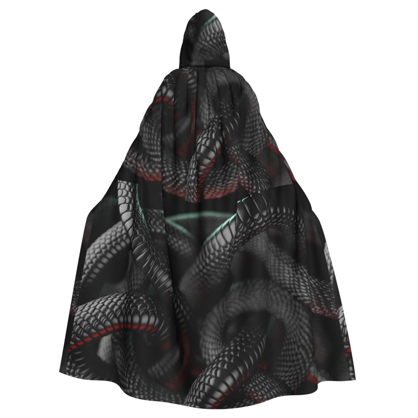 Unisex Hooded Cloak Adult Lightweight Overcoat Abstract Snakes Cloak ...