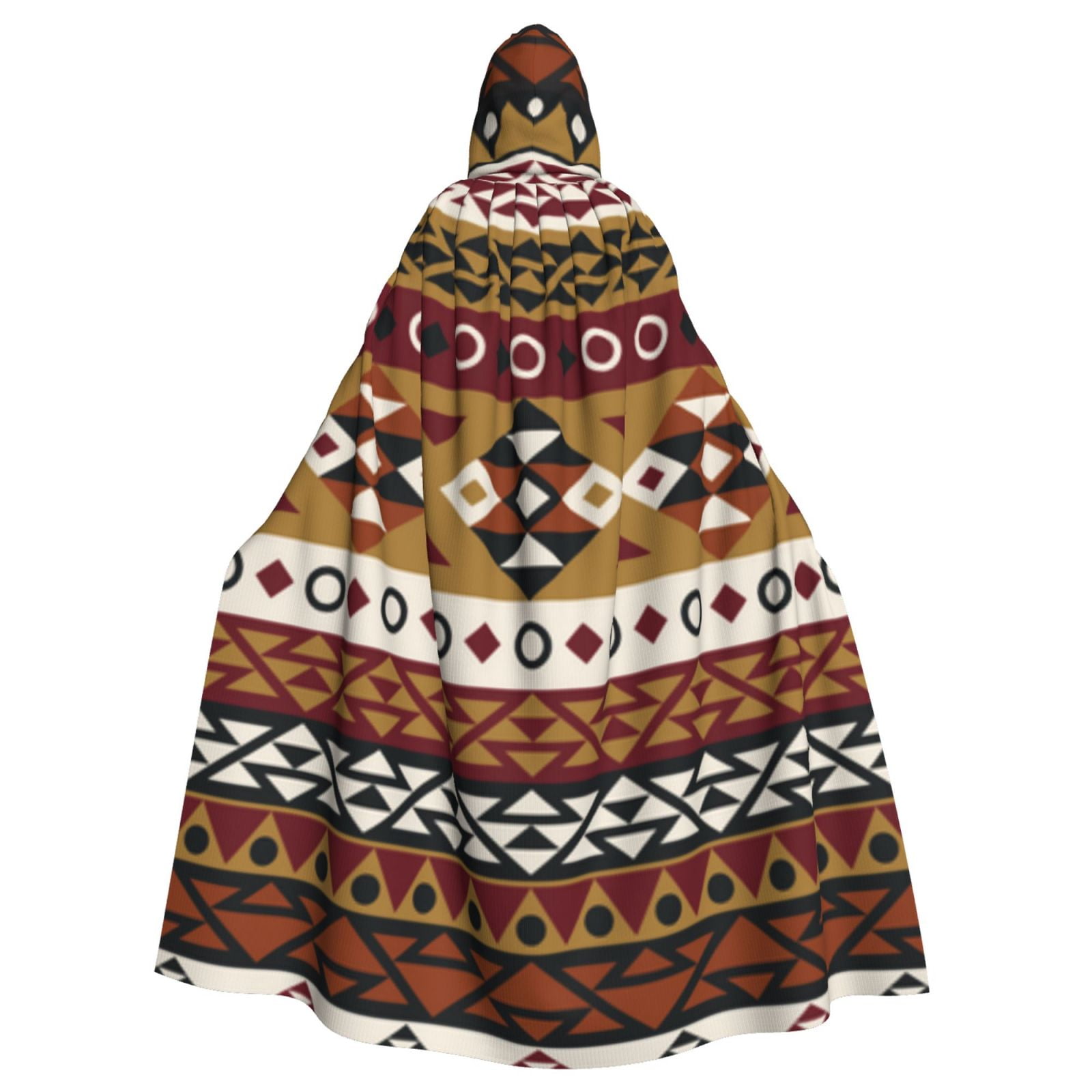 Unisex Hooded Cloak Adult Lightweight Overcoat Abstract Tribal Aztec ...