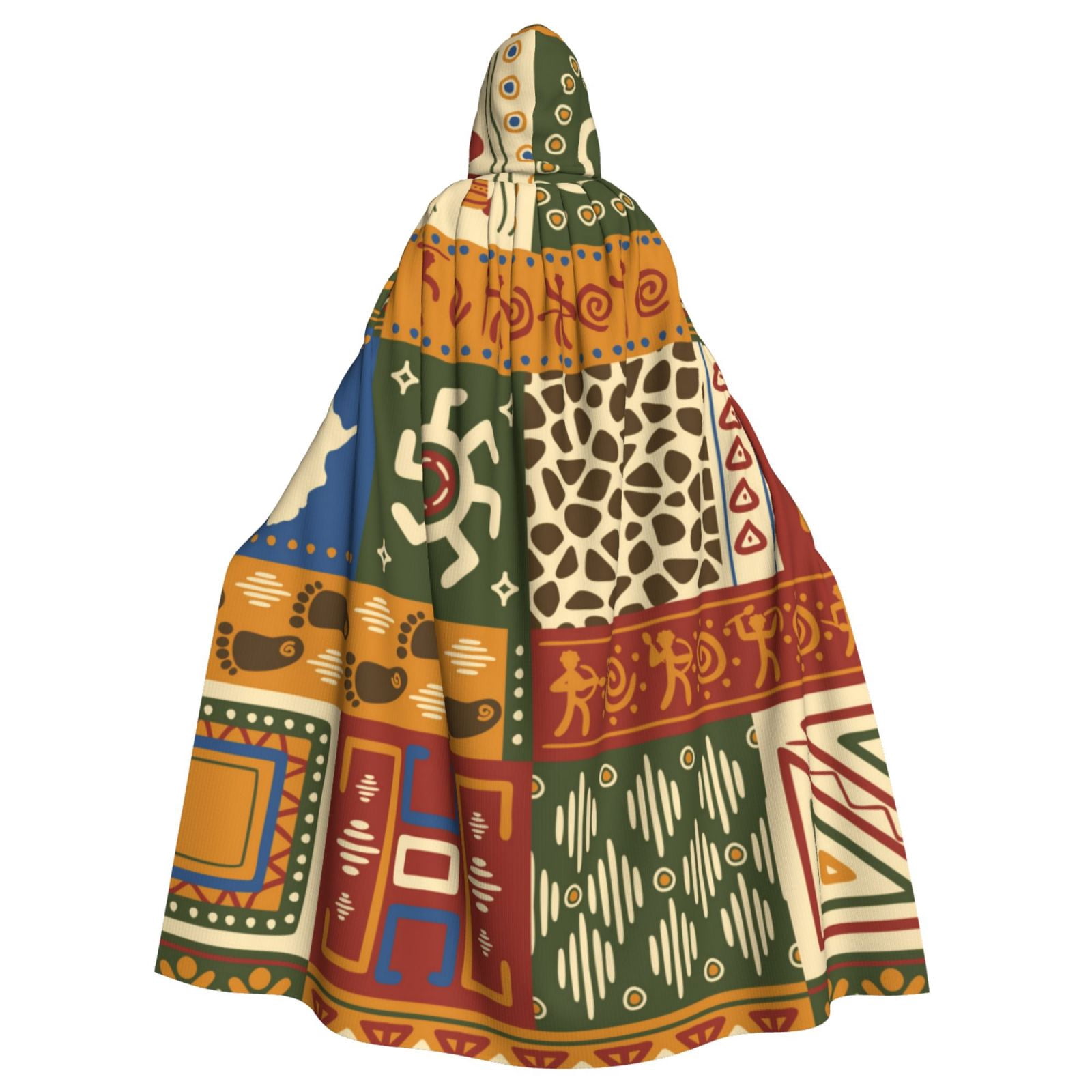 Unisex Hooded Cloak Adult Lightweight Overcoat African Elements Cloak ...