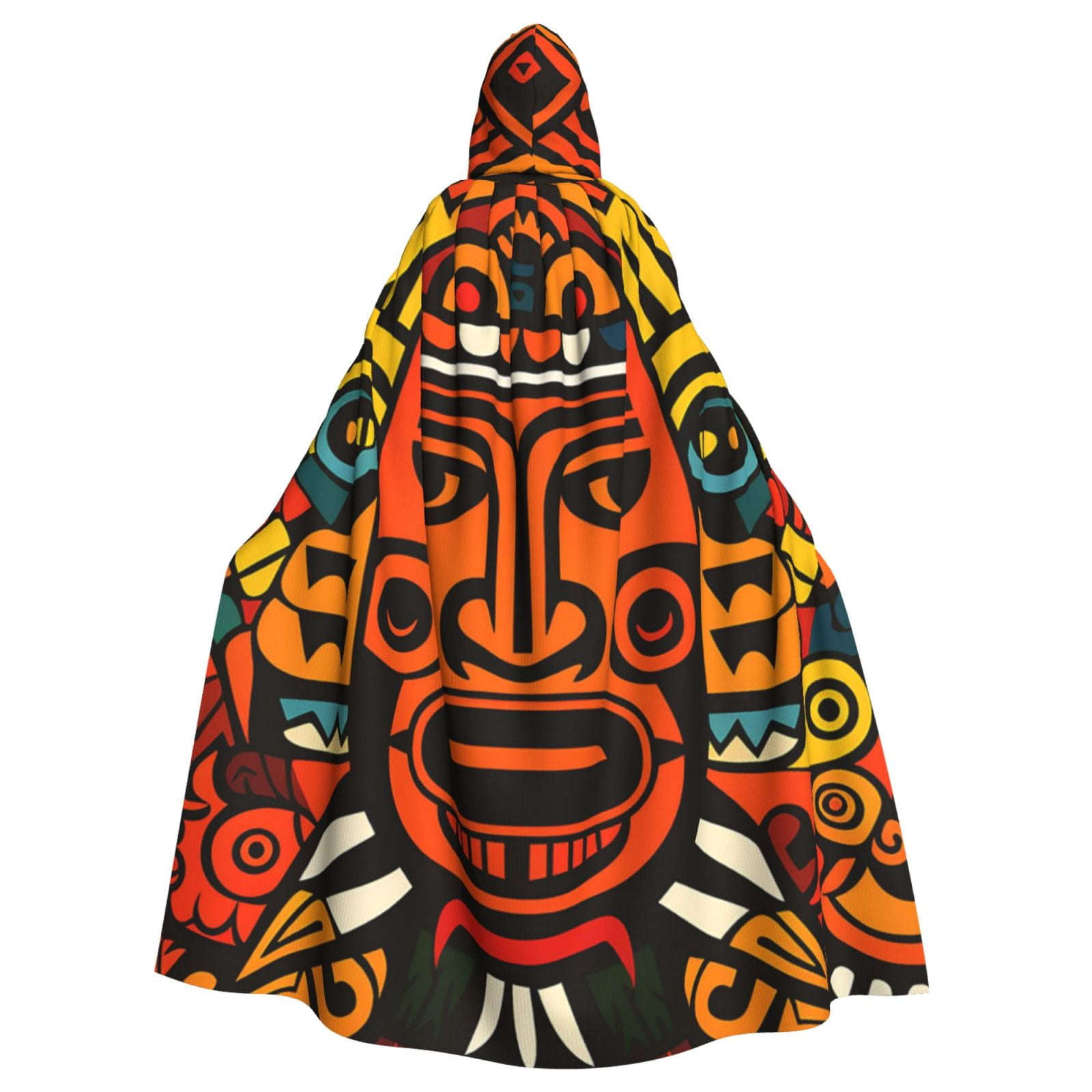 Unisex Hooded Cloak Adult Lightweight Overcoat African Tribal Ethnic ...