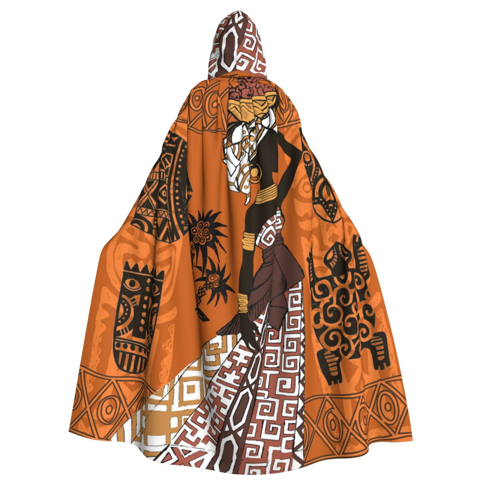 Unisex Hooded Cloak Adult Lightweight Overcoat African Woman And Masks ...