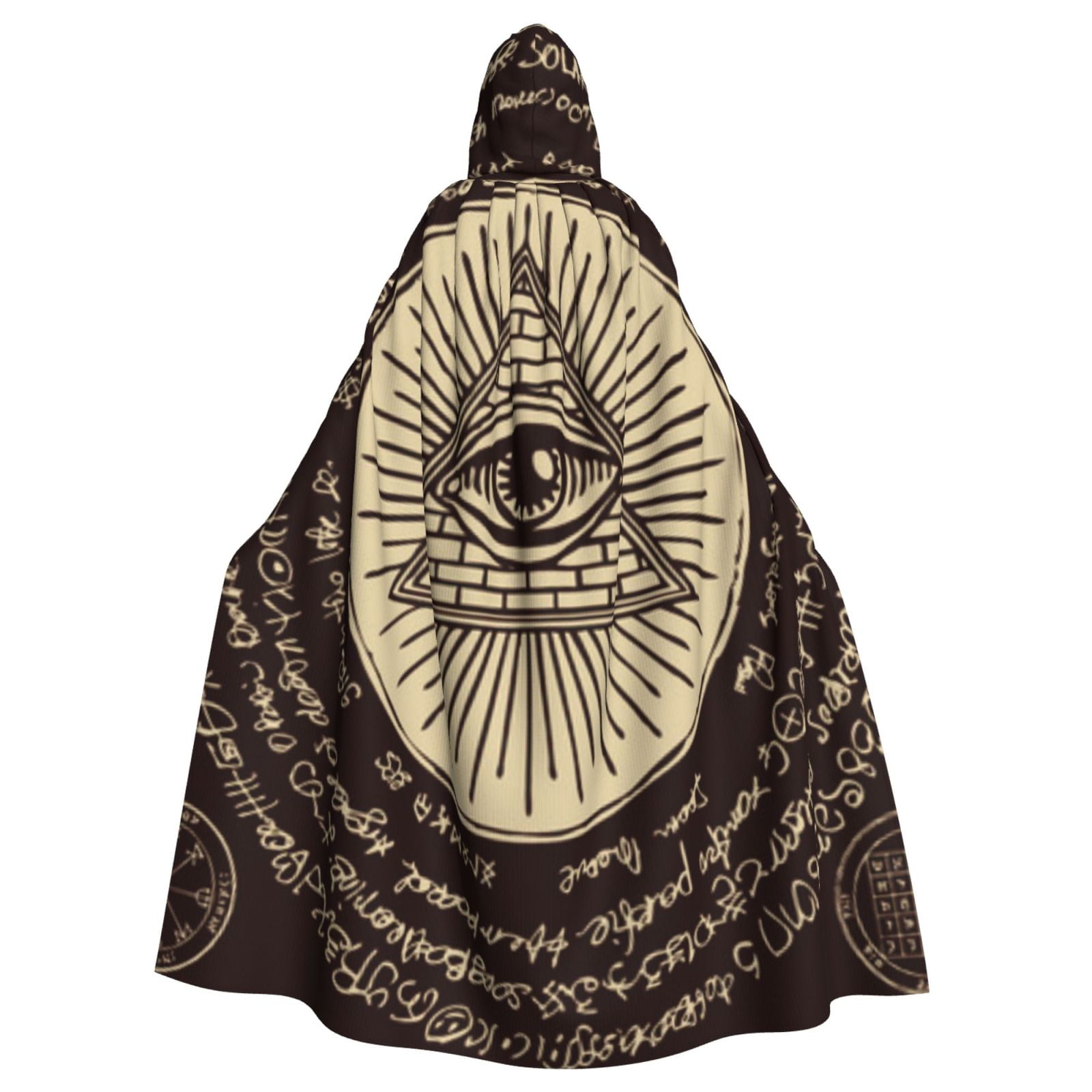 Unisex Hooded Cloak Adult Lightweight Overcoat All-seeing Eye Triangle ...