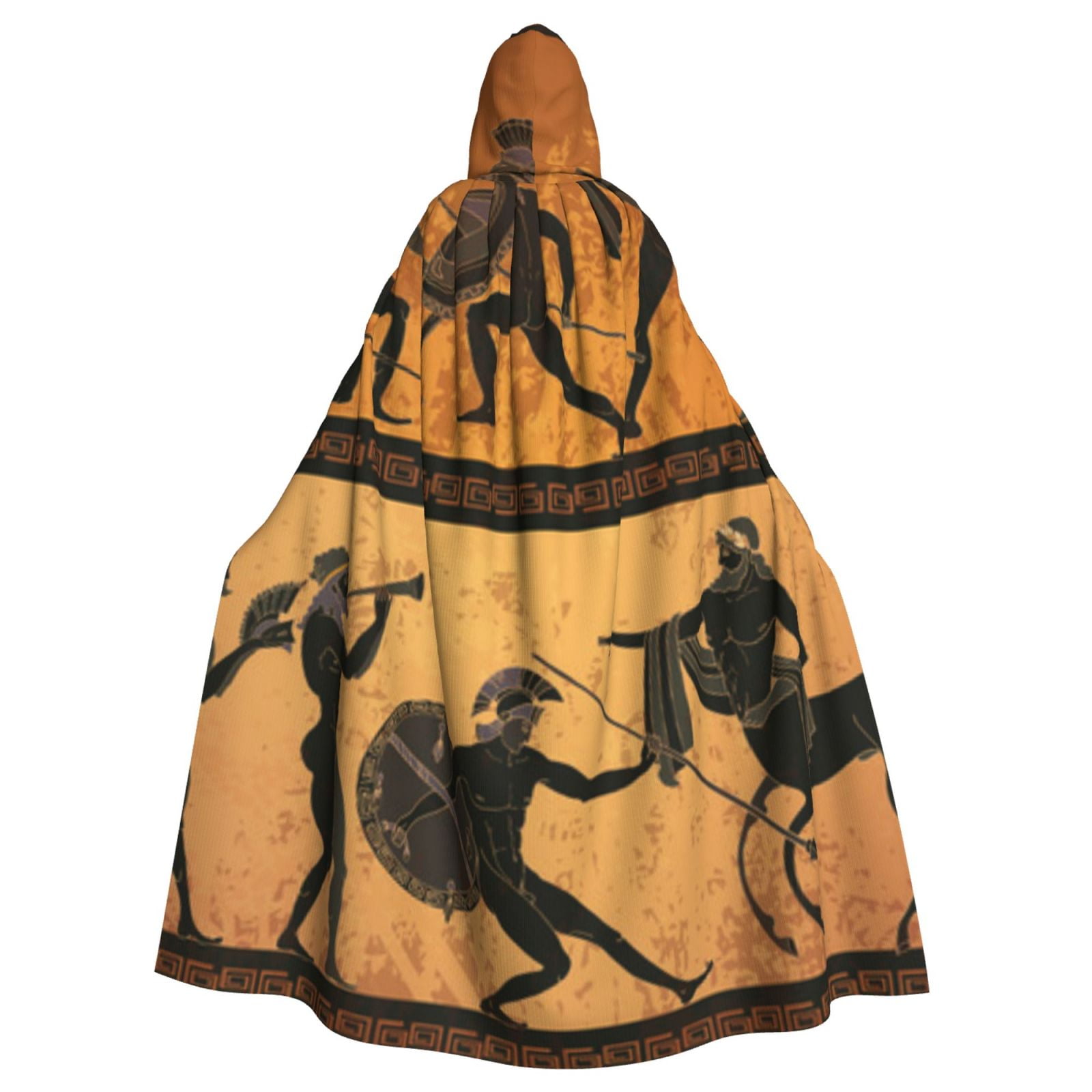 Unisex Hooded Cloak Adult Lightweight Overcoat Ancient Greece Pottery ...