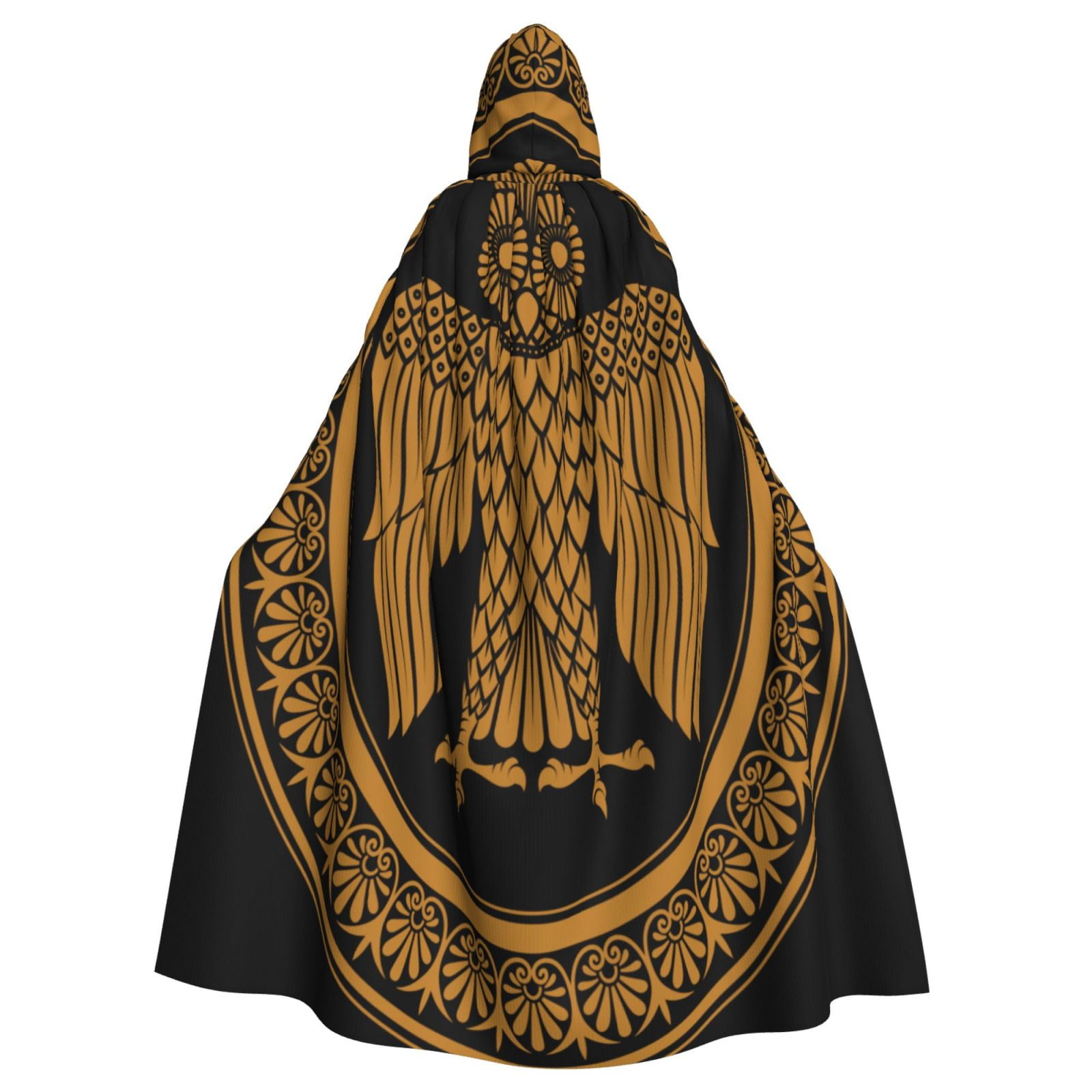 Unisex Hooded Cloak Adult Lightweight Overcoat Ancient Greek Owl Cloak ...
