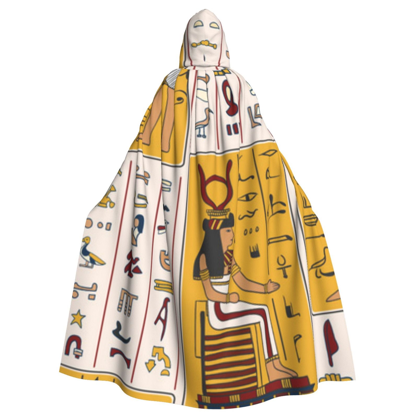 Unisex Hooded Cloak Adult Lightweight Overcoat Ancient Hieroglyphs ...