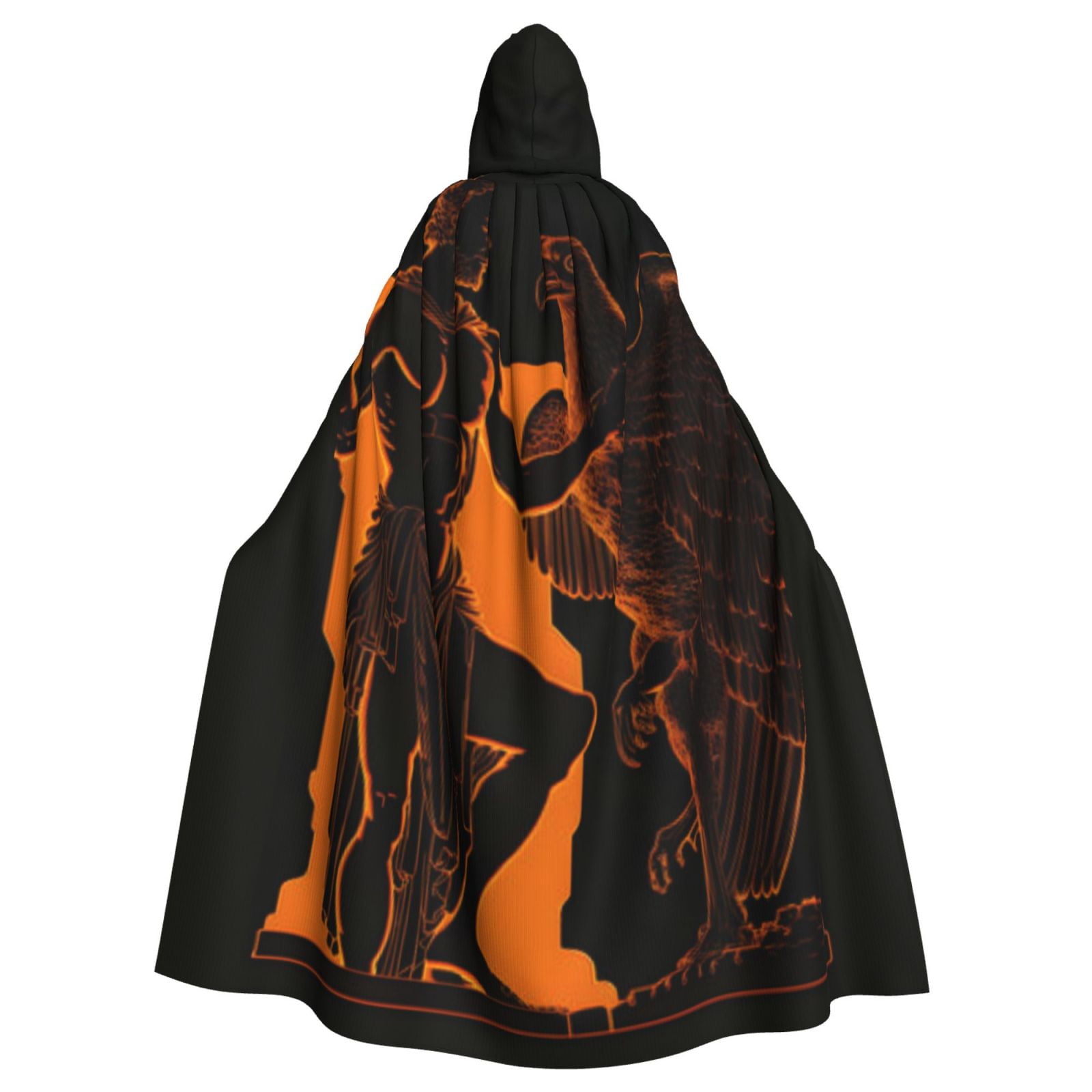 Unisex Hooded Cloak Adult Lightweight Overcoat Ancient Man In Black ...